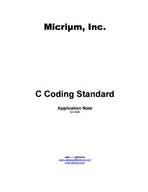 C Coding Standard Validated Software Fill And Sign Printable Template Online