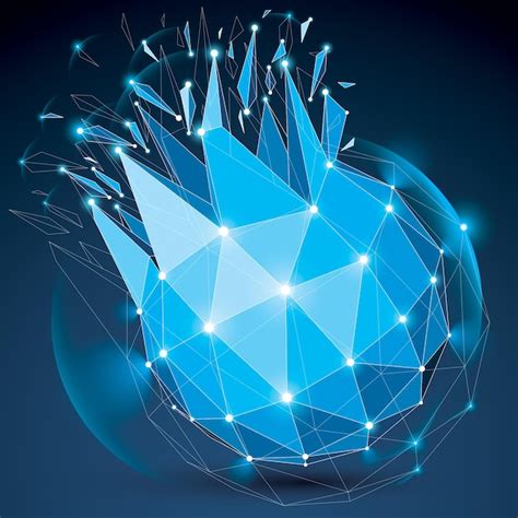 Premium Vector 3d Vector Digital Wireframe Object Broken Into Different Particles Geometric