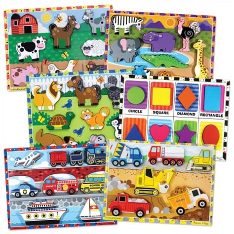 Melissa And Doug Chunky Raised Puzzles Set Of 6 1 King Soopers