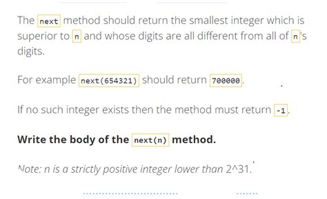 Solved The Method Should Return The Smallest Integer Which