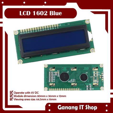 Jual Lcd 1602 Blue 16x2 Arduino Pertamini Kab Jember Ganang It Shop Tokopedia