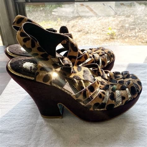 Irregular Choice Shoes Irregular Choice Chunky Wedge Platform Sandal Cheetah Pony Fur Hair