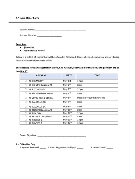 Fillable Online AP Exam Registration And Ordering Information Fax Email Print PdfFiller