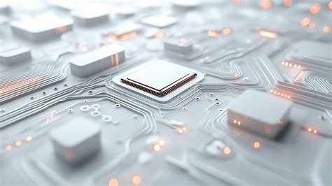 Advanced Microchip Technology With Integrated Circuitry And Glowing Connectivity Stock Image