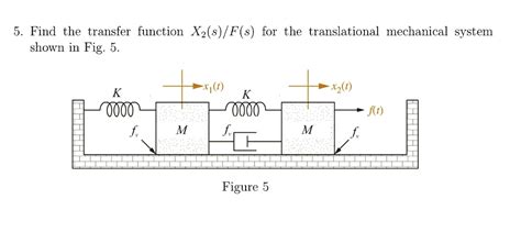5 Find The Transfer Function X2 S F S For The Translational Mechanical System Shown In Fig 5