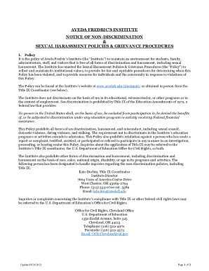Fillable Online SEXUAL HARASSMENT POLICIES GRIEVANCE PROCEDURES Fax Email Print PdfFiller