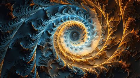 Abstract Golden Spiral Fractal Evoking Infinite Complexity Depth And The Mysteries Of
