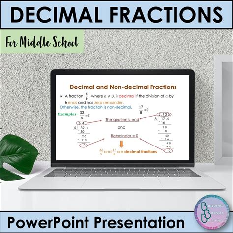 Decimal And Non Decimal Fractions Powerpoint Presentation Lesson Middle