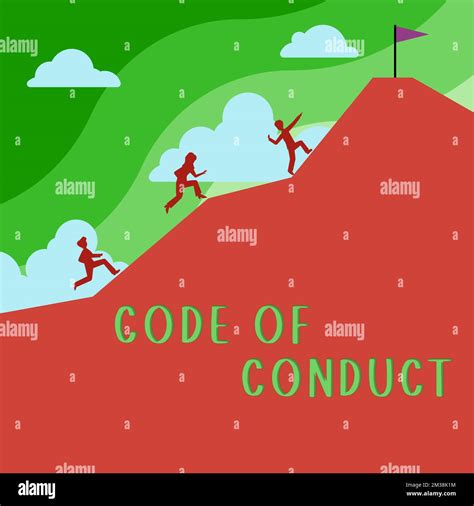 Text Caption Presenting Code Of Conduct Business Idea Ethics Rules