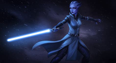 Liara Tsoni As A Jedi Asari Warrior By Tron30 On Deviantart