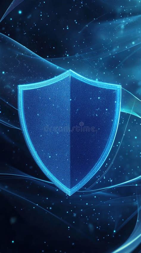 Digital Shield Symbol Representing Cybersecurity Protection And Data Security In A Futuristic