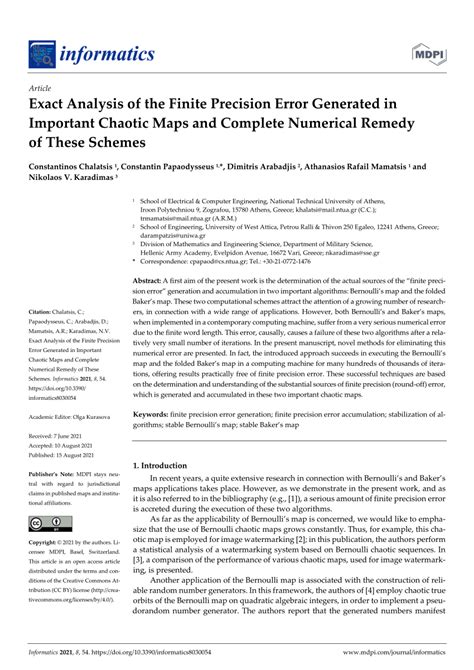 Pdf Exact Analysis Of The Finite Precision Error Generated In Important Chaotic Maps And