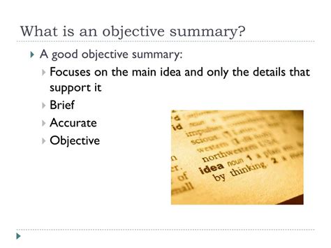 Ppt Writing An Objective Summary Powerpoint Presentation Free