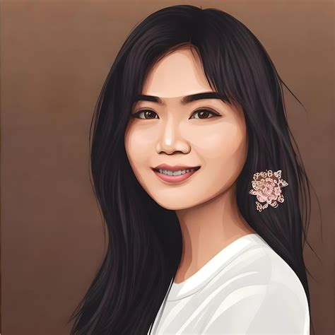 Vector Stylebeautiful Indonesian Girl Cute Front Facing Telling