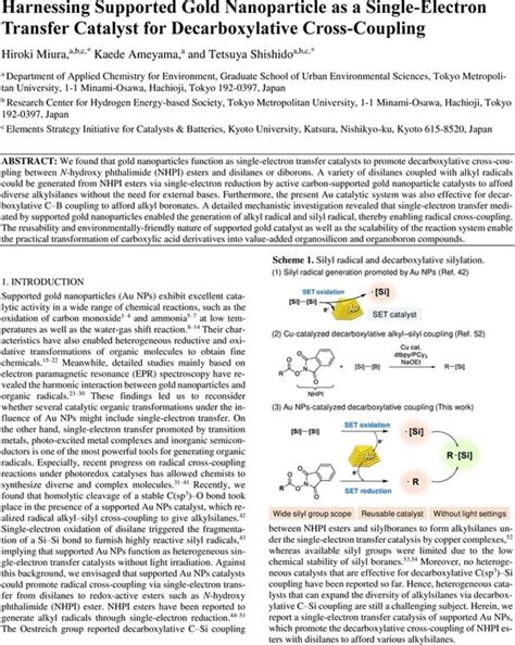 Harnessing Supported Gold Nanoparticle As A Single Electron Transfer Catalyst For