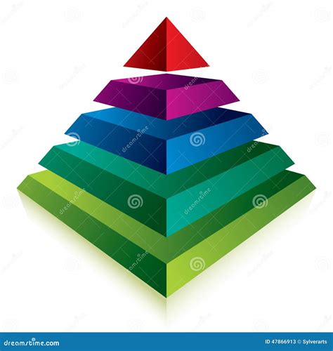 Pyramid Layers Chart Infographic Vector Elements With Different