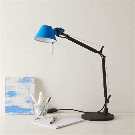 Artemide Tolomeo Micro Bicolour Table Black Blue Uk