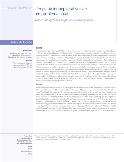 Pdf Vulvar Intraepithelial Neoplasia A Current Problem