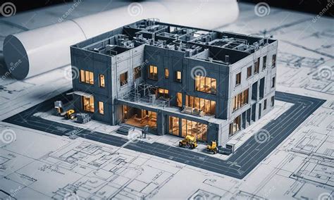 3D Model Modern Building with Illuminated Windows and Rooftop Garden is ...