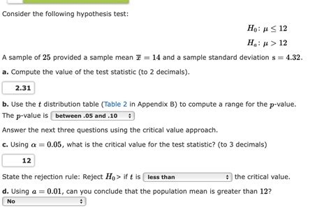Solved Consider The Following Hypothesis Test Ho U 18