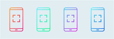 Smartphone Or Handphone Scan Icon In Gradient Colors Mobile Phone