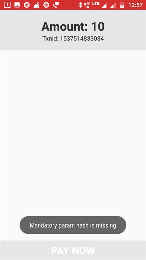 PayUBiz Android Getting Mandatory Param Hash Is Missing Issue Payu Intrepos