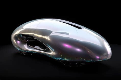 Premium Photo A Spaceship With A Smooth Curved Design And A Pearlescent Finish Generative Ai