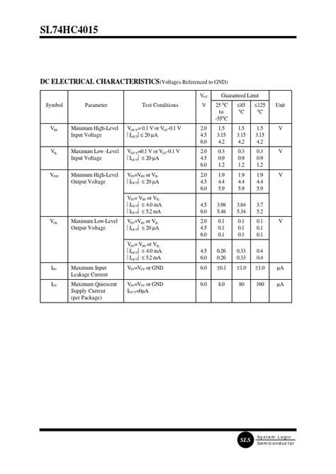 SL HC Dual Bit Shift Register System Logic Semiconductor