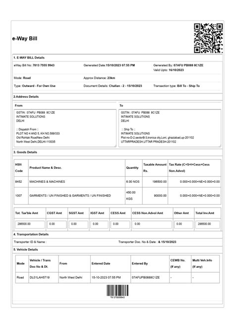 Delivery Challan 2 Eway Download Free Pdf Government Public Administration