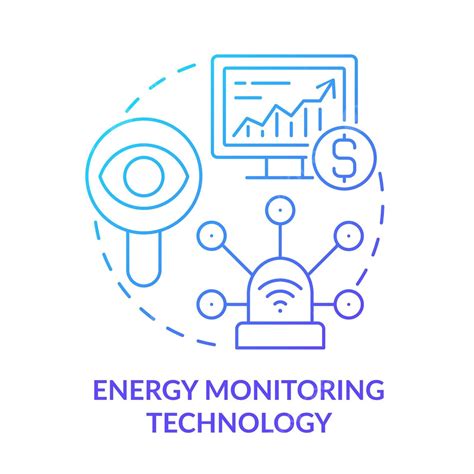 Energy Monitoring Technology Blue Gradient Concept Icon Outline Linear Color Vector Outline