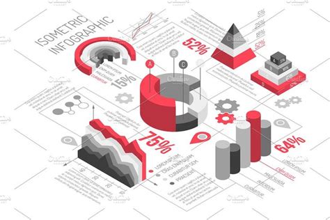 Isometric Infographic Elements Set In 2024 Infographic Isometric Infographic Design