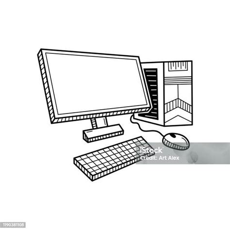 흰색에 고립 된 손으로 그린 게임 컴퓨터 스케치 벡터 그림입니다 개체 그룹에 대한 스톡 벡터 아트 및 기타 이미지 개체 그룹 경기 스포츠 공란 Istock