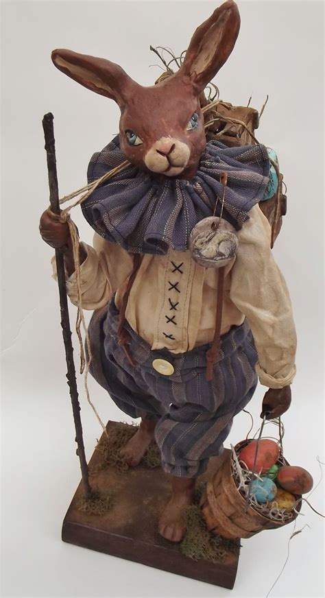 Handmade Primitive Easter Bunny Rabbit By Kim Sweet~kims Klaus Vintage Easter Primitive