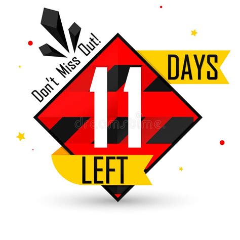 Days Left Countdown Tag Banner Design Template Don T Miss Out Vector Illustration Stock