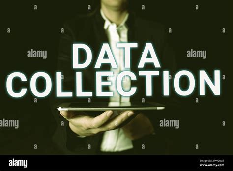 Hand Writing Sign Data Collection Business Showcase Gathering And Measuring Information On