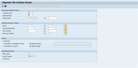J1B LFD1 SAP Tcode IN359 Magnetic File On Notas Fiscais