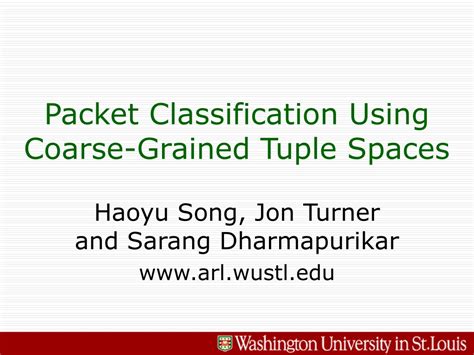 Ppt Packet Classification Using Coarse Grained Tuple Spaces
