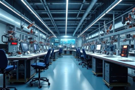 Future Of Robotics High Tech Lab Insights Stock Illustration Illustration Of Tech Progress