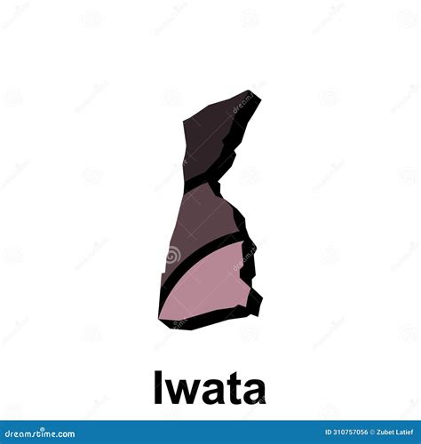 Map Of Iwata Silhouette Designs Concept Logos Logotype Element For Template Vector