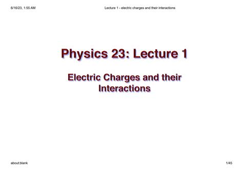 SOLUTION Lecture Electric Charges And Their Interactions Studypool