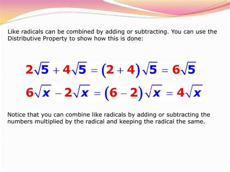 ppt adding and subtracting radicals powerpoint presentation free