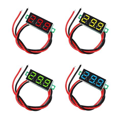 4pcs Mini Dc Voltmeter 0 28 Inch Two Wire Dc 2 5v 40v Mini Digital For Dc Voltmeter Voltage