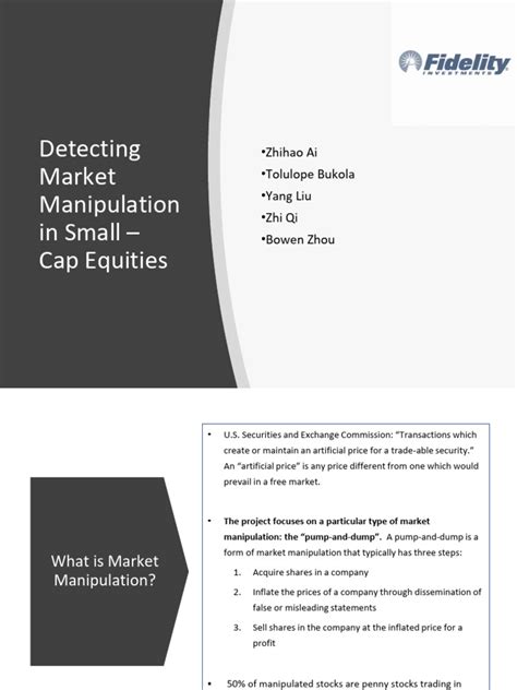 46 Fidelity Detecting Market Manipulation In Small Cap Equities Pdf Machine Learning