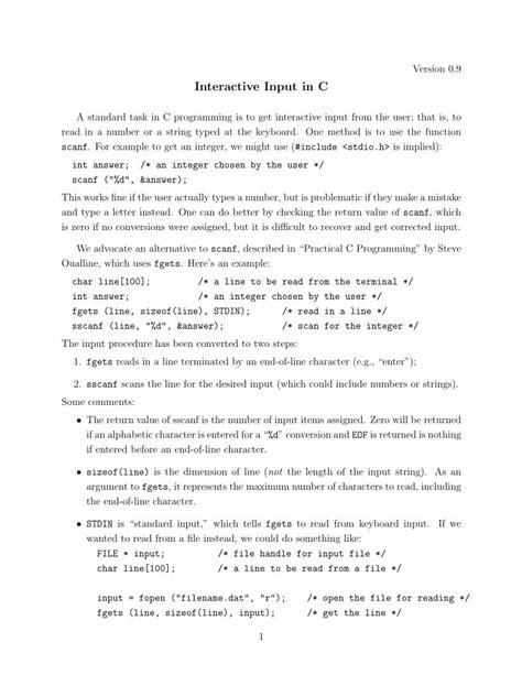 Pdf Interactive Input In C Physics · Version 09 Interactive Input