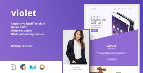 Violet Responsive Email Template Online Editor Responsive Html5 Themes