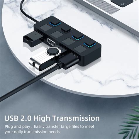 Usb 20 허브 멀티 Usb 분배기 4 포트 확장기 Usb 전원 어댑터 노트북 Pc 컴퓨터 구성 요소 액세서리 기가팩토리