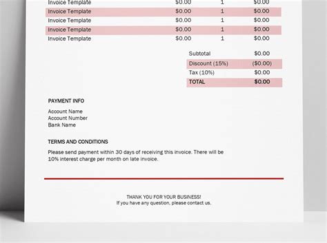 Microsoft Word Invoice Template Etsy