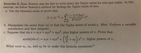 Solved Exercise 2 Isaac Newton Was The First To Write Down