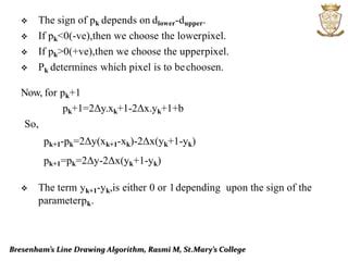 BRESENHAMS LINE DRAWING ALGORITHM PPTX