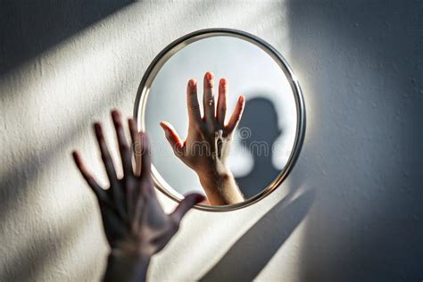 Hand Person Shadow Behind Translucent Mirror Stain Stock Illustration Illustration Of Abstract